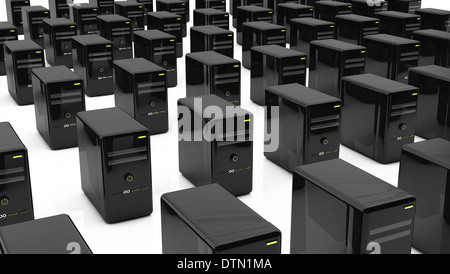 3d desktop pcs on white background Stock Photo - Alamy