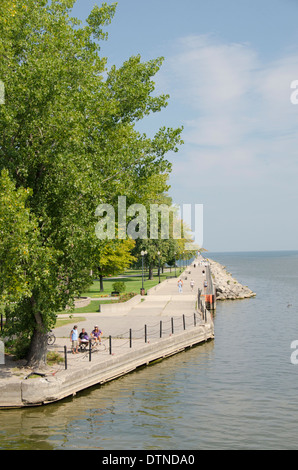 New York, Rochester. Lake Ontario Beach and Boardwalk. Fresh water ...