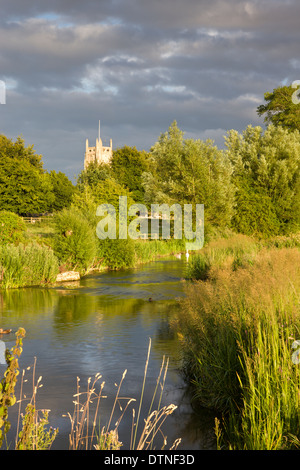 River Coln and Fairford church, Fairford, Cotswolds, Gloucestershire ...