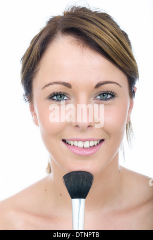 Young Woman Applying Face Powder Model Released Stock Photo - Alamy