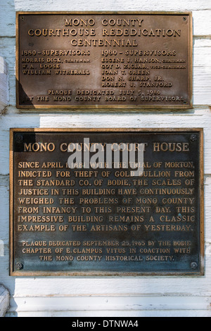 Historic plaque on the Mono County Courthouse, Bridgeport, California ...