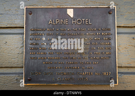 Town sign, Markleeville, California USA Stock Photo - Alamy