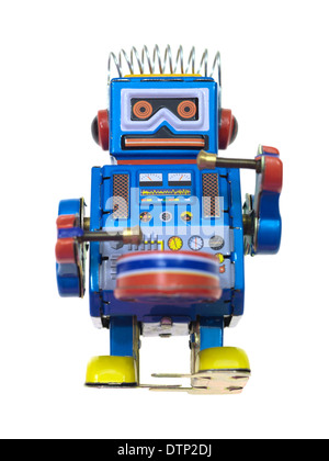Red antique robot wind up toy Stock Photo - Alamy