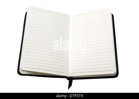 Blank pages an old notebook. On an old table for text Stock Photo - Alamy