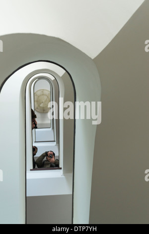 Looking Down Spiral Stairs inside the Arch de Triumph in Paris Stock ...