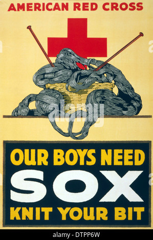 An American Red Cross propaganda poster to promote support for the Red ...