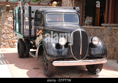 A grey vintage Sid Cahuenga's truck on display at Walt Disney's ...