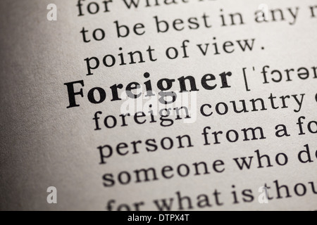 Fake Dictionary, Dictionary definition of the word foreigner Stock ...