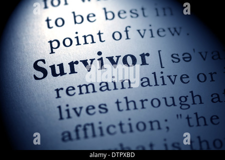 Fake Dictionary, Dictionary definition of the word survivor Stock Photo ...