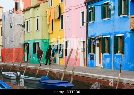 Colored buildings. Burano. Venice. Veneto. Italy Stock Photo - Alamy