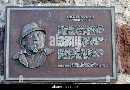 Memorial plaque for local fisherman Fred Marr North Berwick harbour ...