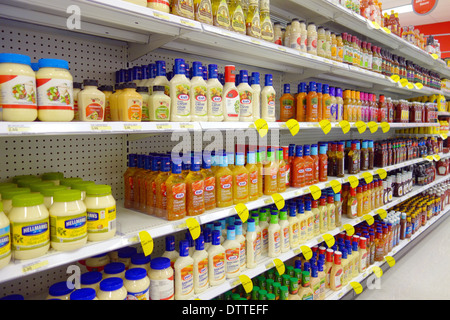 Salad dressing bottles on a supermarket shelf Stock Photo - Alamy