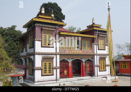 Darjeeling: Tibetan temple Bhutia Busty Gompa with drawing of 2 ...