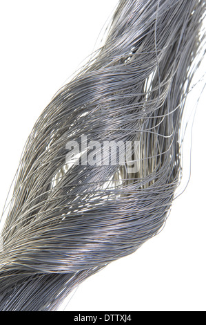 Twisted steel wire isolated on white Stock Photo - Alamy