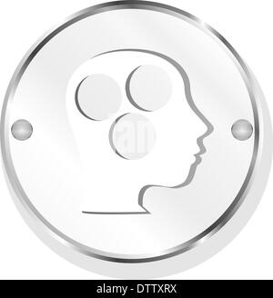 Profile icon. Metallic internet button on black background Stock Photo ...