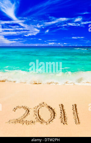 Numbers on beach 2011 Stock Photo - Alamy