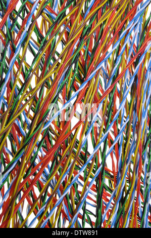 Twisted colored wires in data communication networks Stock Photo - Alamy