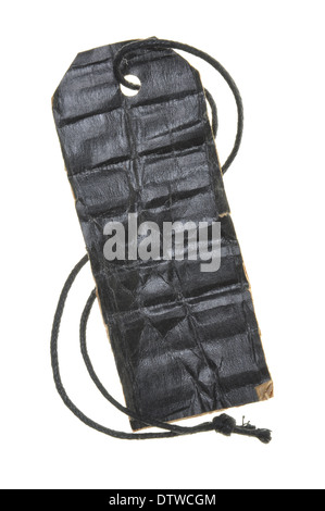 it is black paper label with rope isolated on white Stock Photo - Alamy
