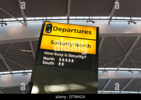 Security notice sign at Heathrow airport Terminal 5, London, UK Stock ...