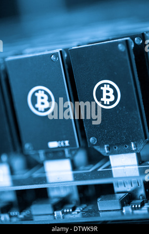 Bitcoin mining USB devices on a large USB hub Stock Photo - Alamy