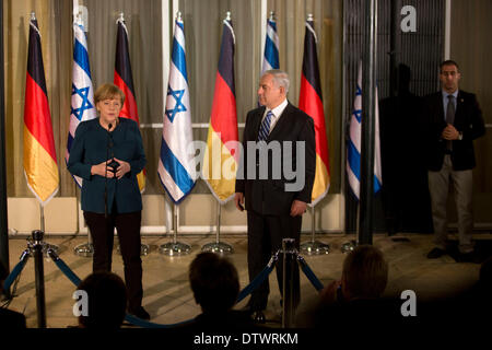 Jerusalem. 24th Feb, 2014. Visiting German Chancellor Angela Merkel ...