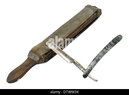 Old straight razor. Isolated Stock Photo - Alamy