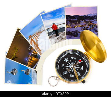 Mountains ski Austria images and compass Stock Photo - Alamy