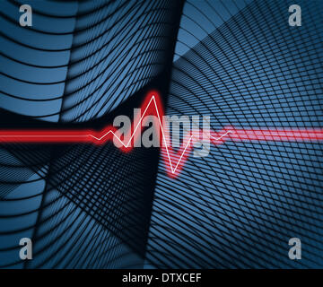 Red ECG line on black background with heart illustration Stock Photo ...