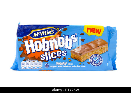 Bars of Mcvities Milk chocolate Hobnobs biscuit flapjack Stock Photo ...