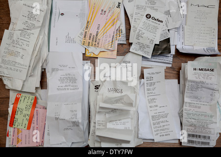 Piles of receipts ready for accounting Stock Photo - Alamy