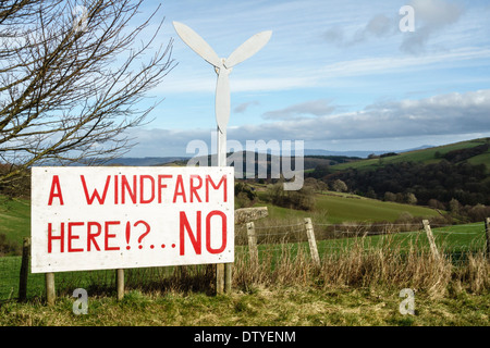 Anti wind farm sign No Giant Wind Turbines Here near Blackcraig Hill ...