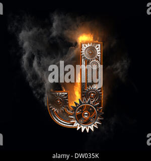 burning figure with gears Stock Photo - Alamy