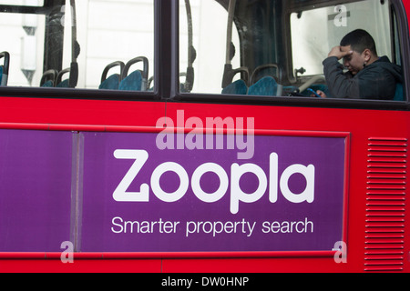 Zoopla advert on side of Bus London Stock Photo - Alamy