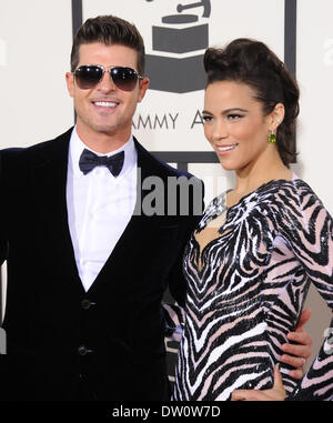 Singer Robin Thicke arrives at the 56th Grammy Awards held at the ...