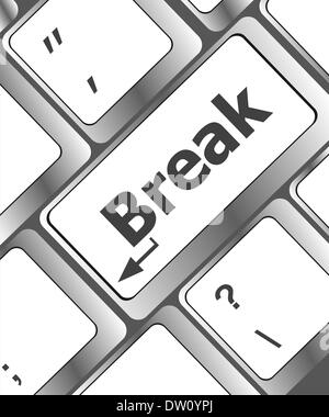 Keyboard with break button, business concept Stock Photo - Alamy
