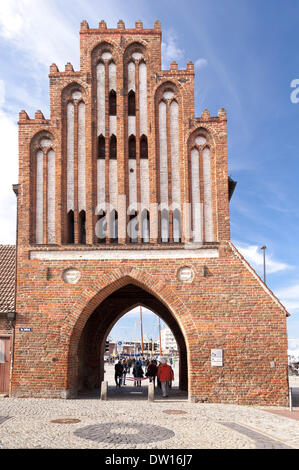 The Wassertor in Wismar, a historic town in Germany, is a 14th-century ...