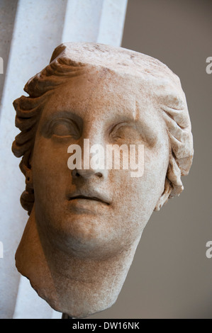 Marble head of Athena Greek Hellenistic 200BC Greece Stock Photo - Alamy