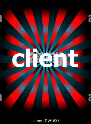 client word with motion rays on background Stock Photo - Alamy
