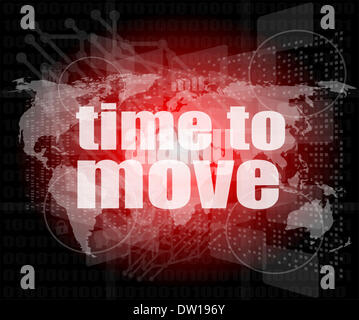 time to move words on digital touch screen Stock Photo - Alamy