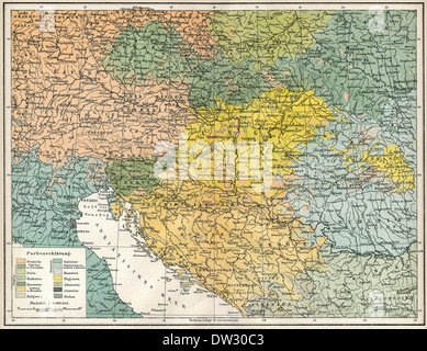 Historical map of Austria-Hungary, Dual Monarchy or kuk monarchy, for ...
