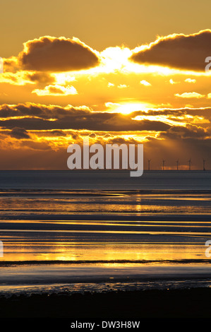 An offshore wind farm in Morecambe Bay, Lancashire, UK Stock Photo - Alamy
