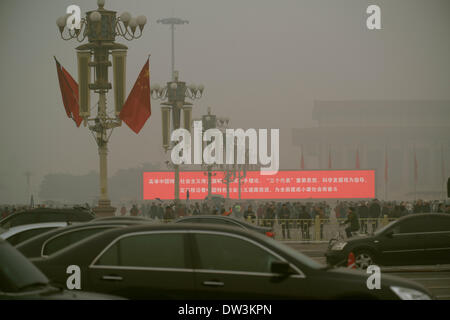 Severe smog blankets Tiananmen Square in Beijing, China February 26 ...