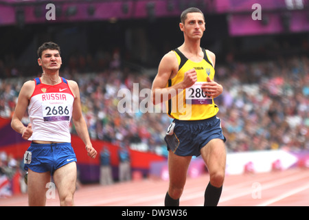 Andrey Zhirnov Russia, Roman Pavlyk of Ukraine in heats of Mens 100m ...