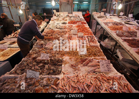 Naples Italy Fish market Pescheria Azzurra on La Pignasecca Stock Photo ...