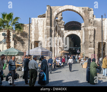 Damascus, Syria : Roman triumphal arch at one end of the Via Recta ...