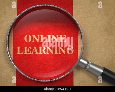 Online Learning - Magnifying Glass Concept Stock Photo - Alamy