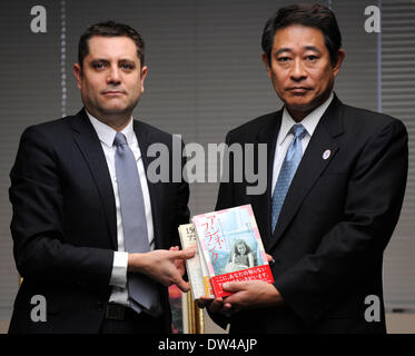Tokyo, Japan. 27th Feb, 2014. Wind turbines are displayed during the ...
