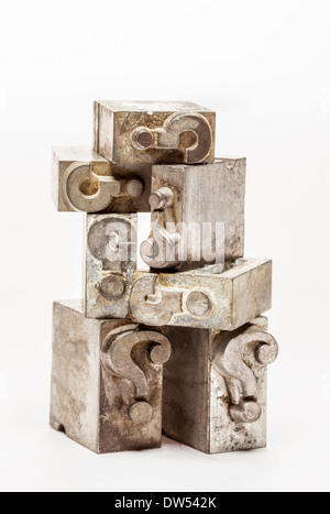 movable print type of question mark Stock Photo - Alamy