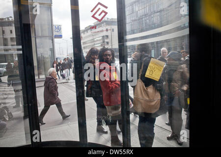 Paris, France. 26th Feb, 2014. Occupancy of the NIS by the DAL, the ...