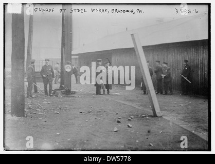 Guards at Steel Works, Braddock, Pa., Photograph shows guards at the ...